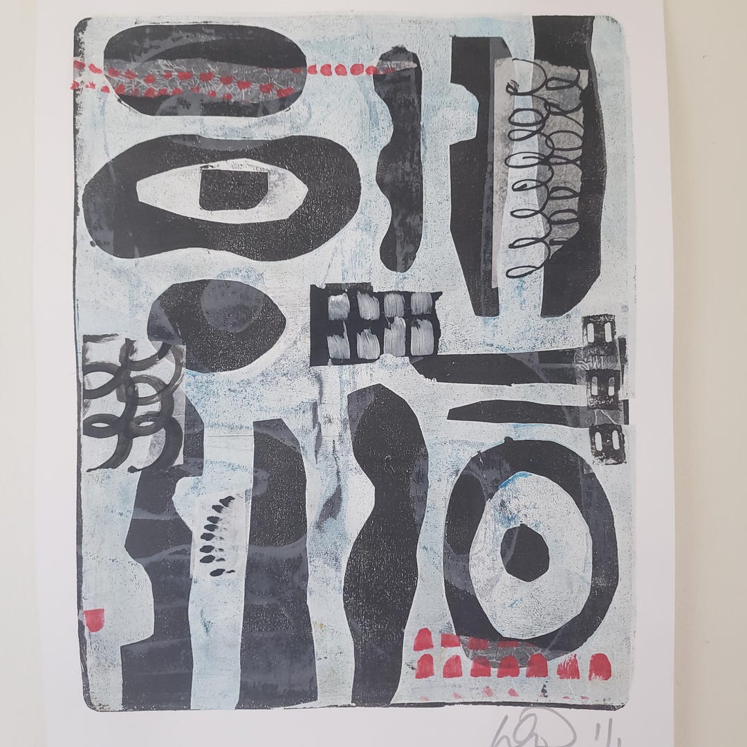 Microburst Original Monoprint Art Print Signed MCM Abstract With ...