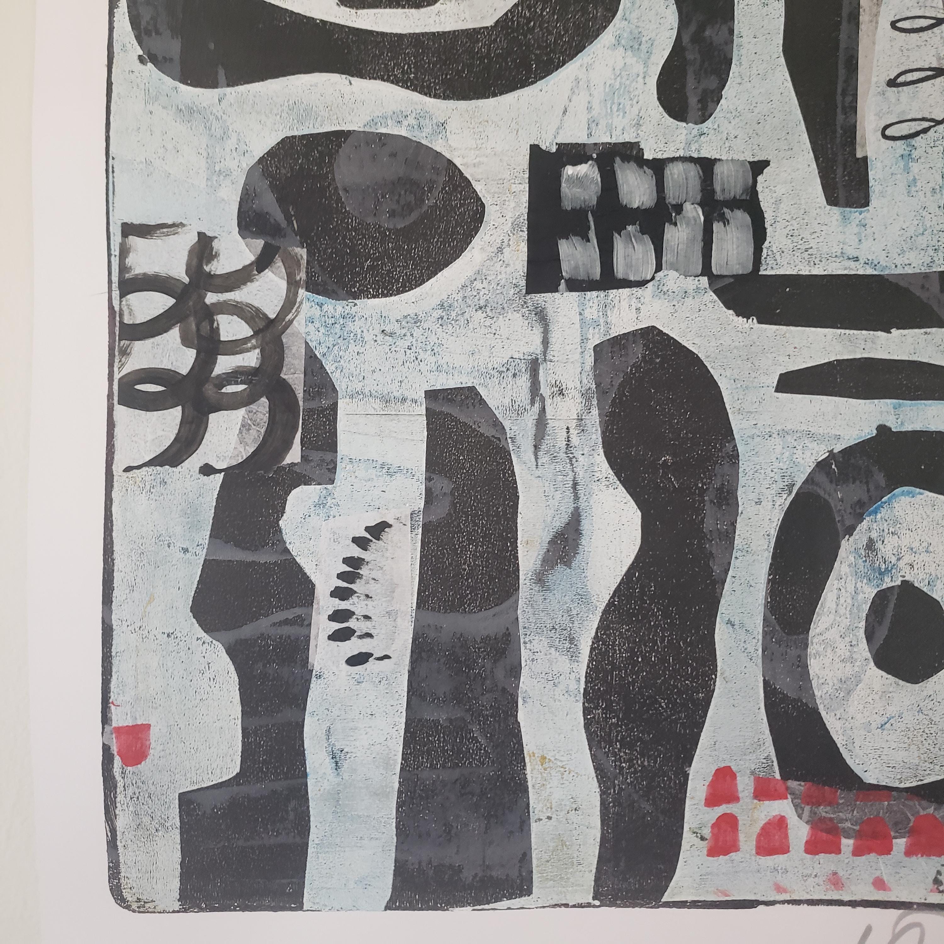 Microburst Original Monoprint Art Print Signed MCM Abstract With ...