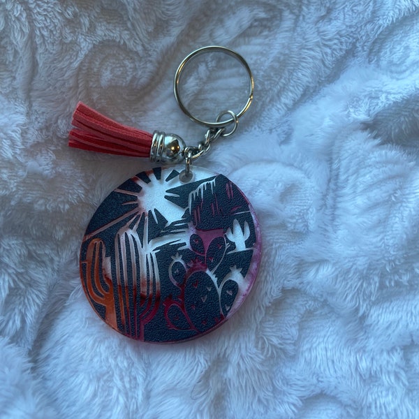Alcohol Ink Keychain - Etsy