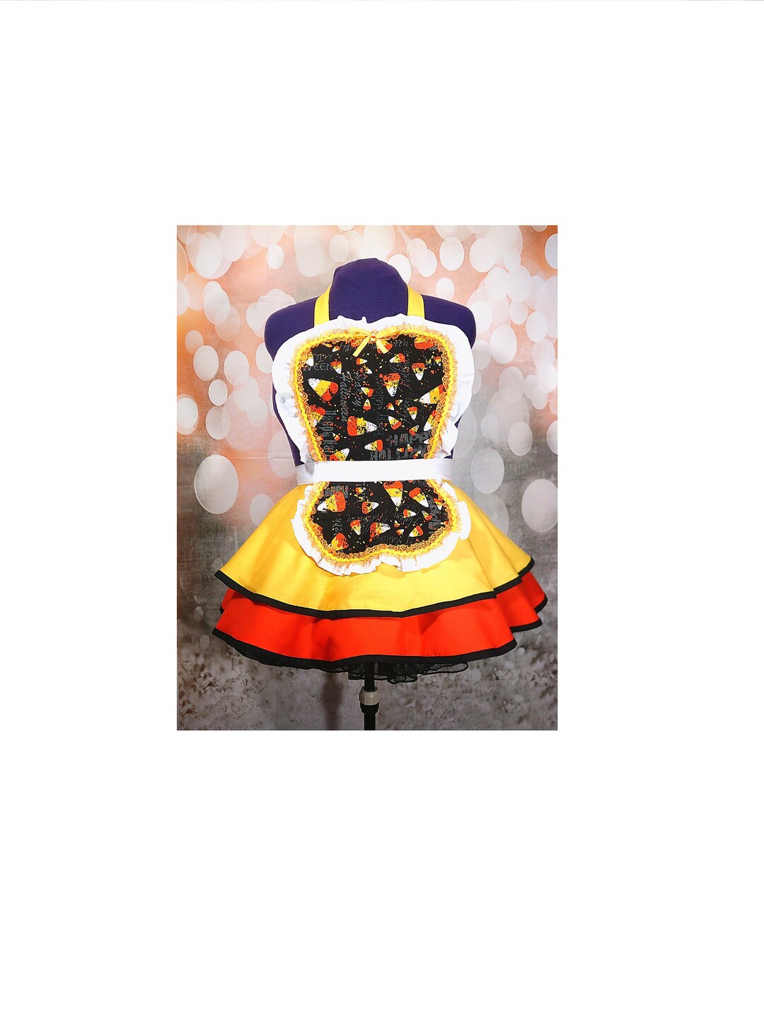 XL Halloween Candy Corn Retro Diner Apron Handmade XL Womens Holiday - Etsy
