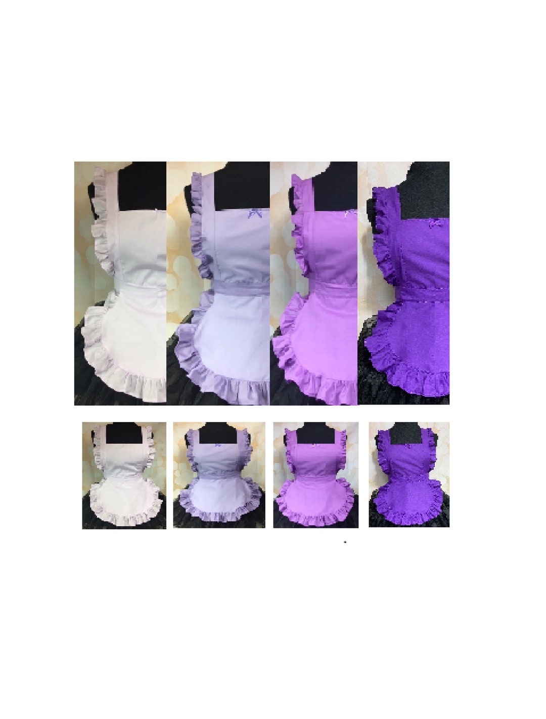 MADE TO ORDER Purples Square Pinafore Adult Apron Handmade Retro Diner ...