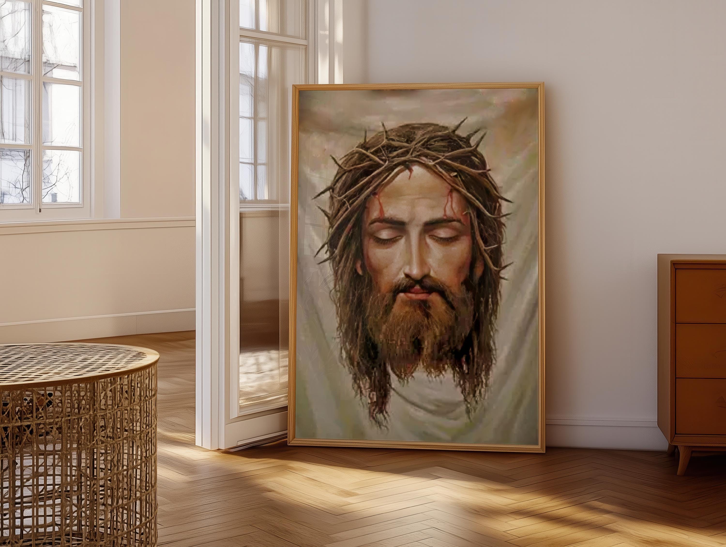 Veronicas Veil Print, Jesus Christ Shroud of Turin Wall Art (matte ...