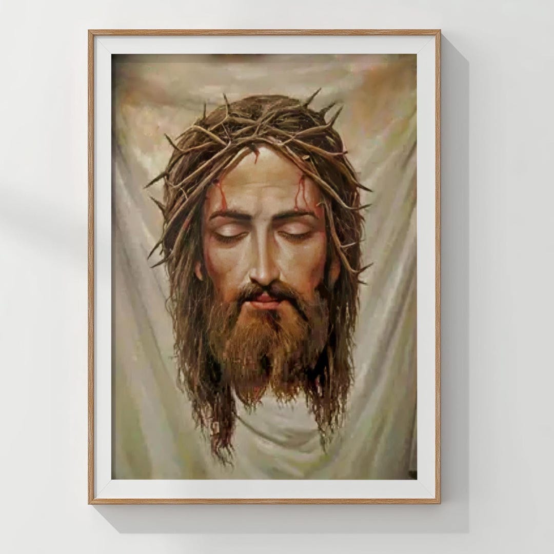 Veronicas Veil Print, Jesus Christ Shroud of Turin Wall Art (matte ...