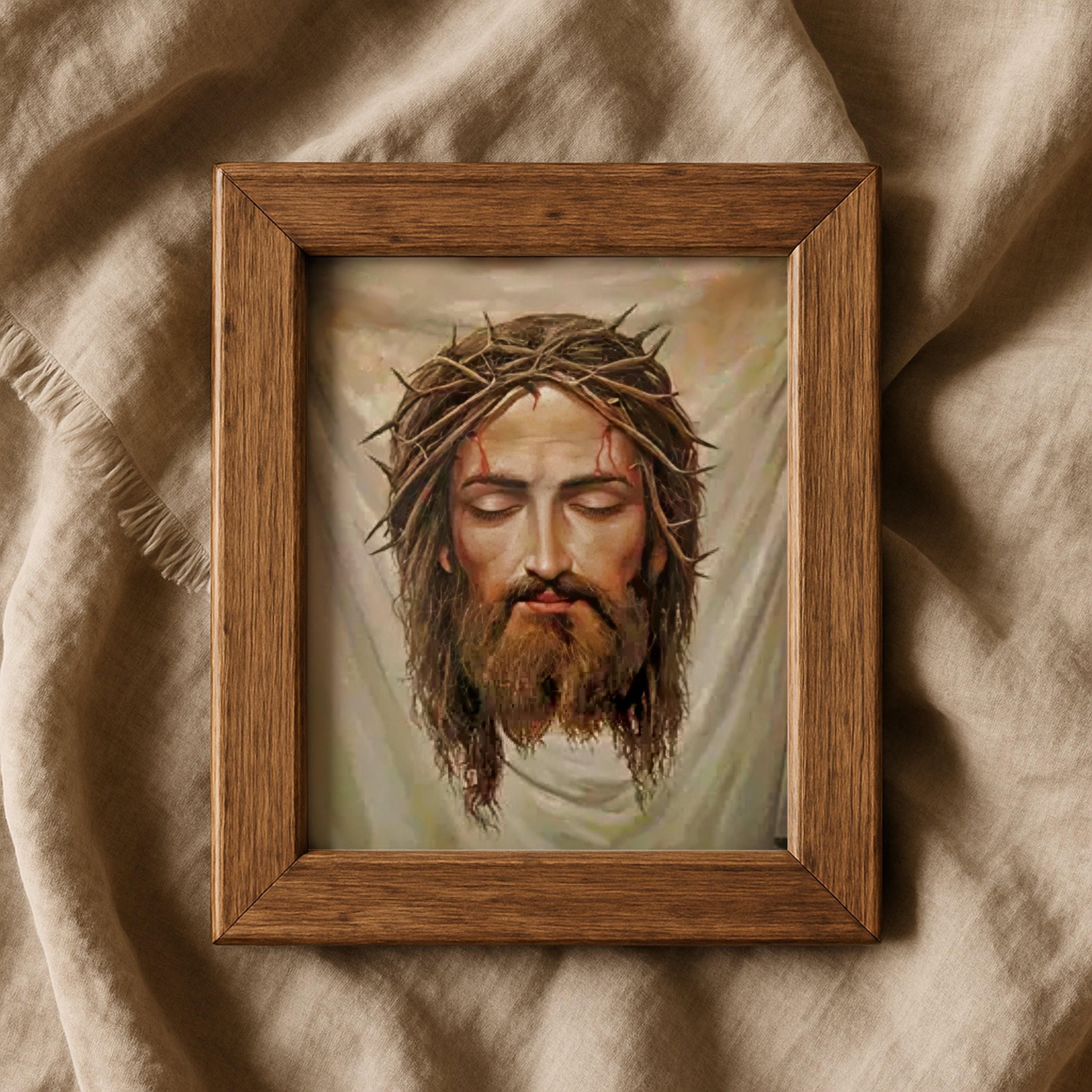 Veronicas Veil Print, Jesus Christ Shroud of Turin Wall Art (matte ...