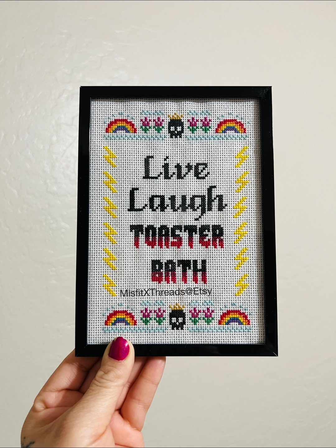 Live Laugh Toaster Bath Cross Stitch - Etsy