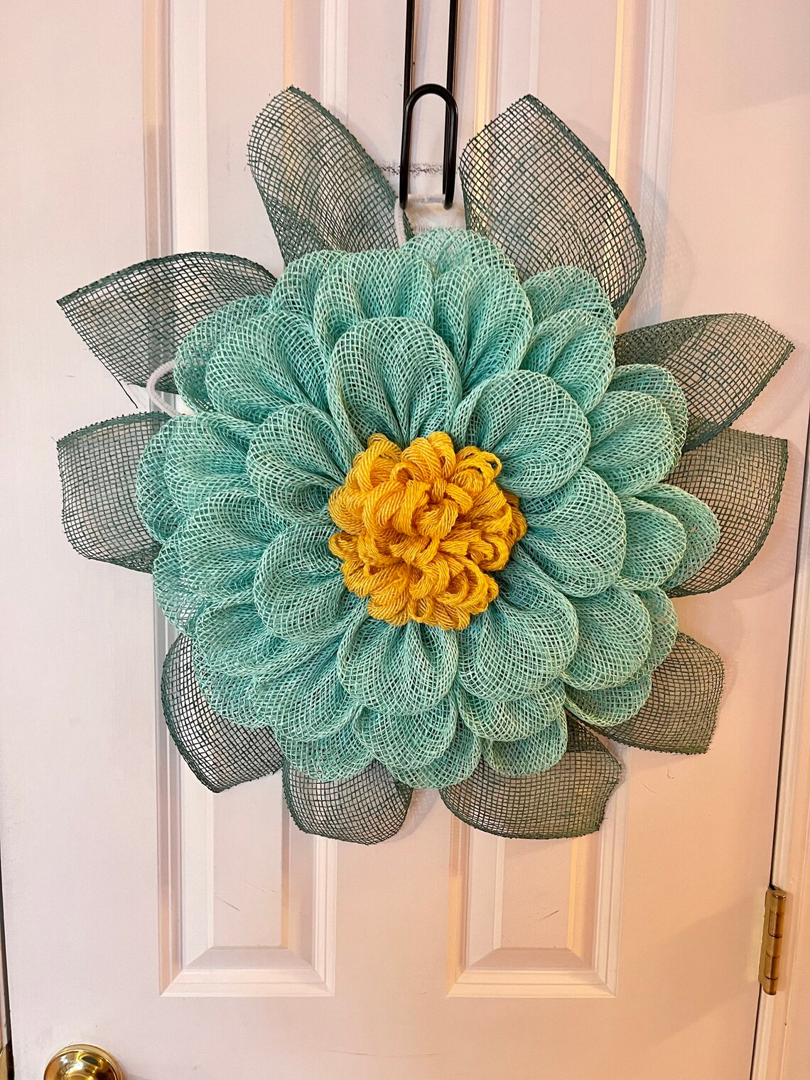 Poly burlap flower poly burlap wreath light turquoise green | Etsy Poly burlap flower poly burlap wreath light turquoise green | Etsy
