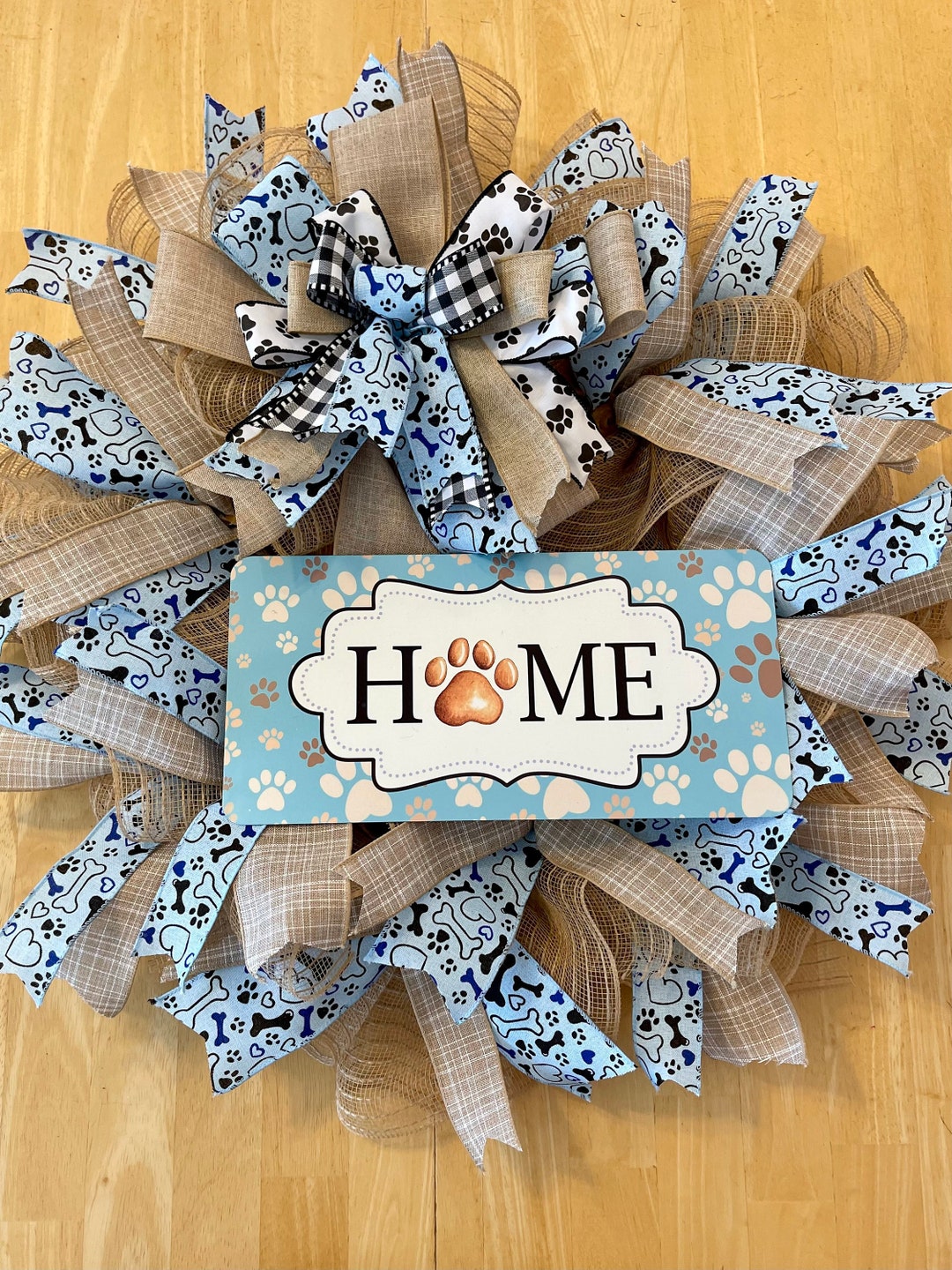 Pet Wreath, Dog Paw Print Decor, Pet Decor, Home Decor, Everyday Wreath ...