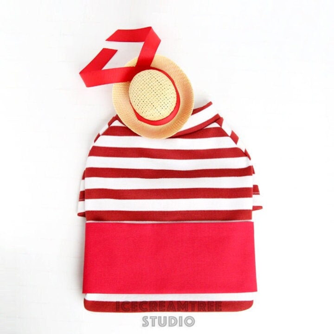 Gondolier Look Outfit Set - Pet Tiny Boater Hat, Red White Striped ...
