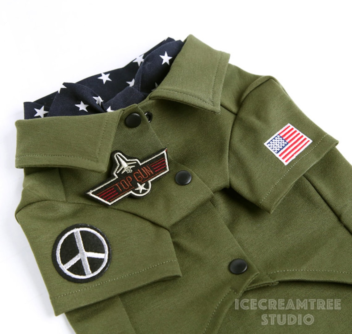 Top Gun Look Outfit Set Pet Fighter Pilot Outfit Navy - Etsy