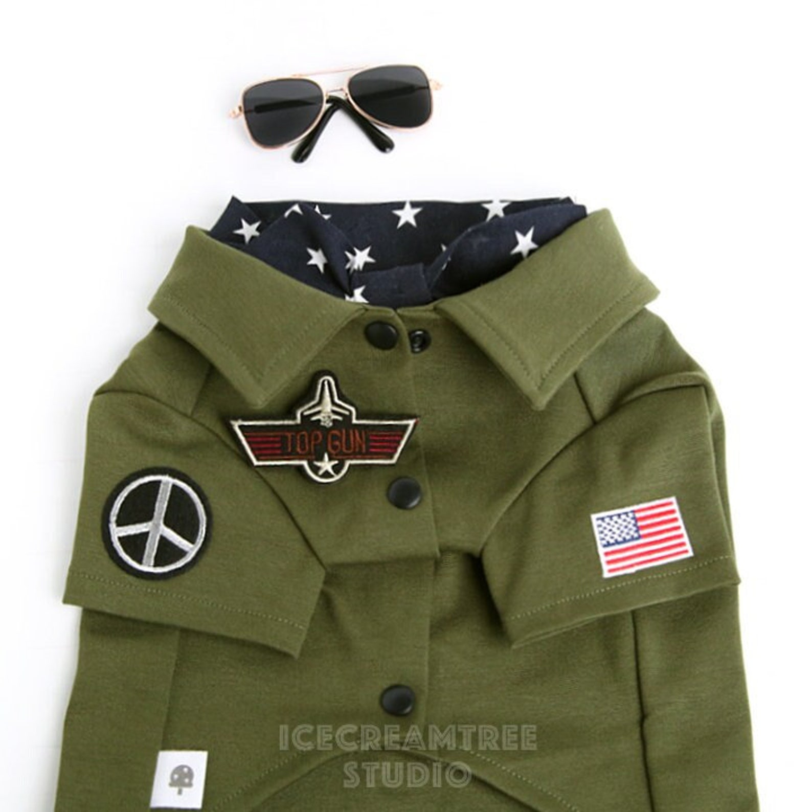 Top Gun Look Outfit Set Pet Fighter Pilot Outfit Navy - Etsy