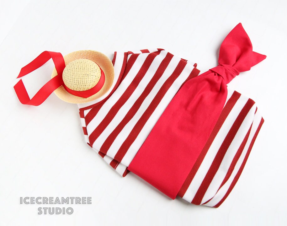 Gondolier Look Outfit Set - Pet Tiny Boater Hat, Red White Striped ...