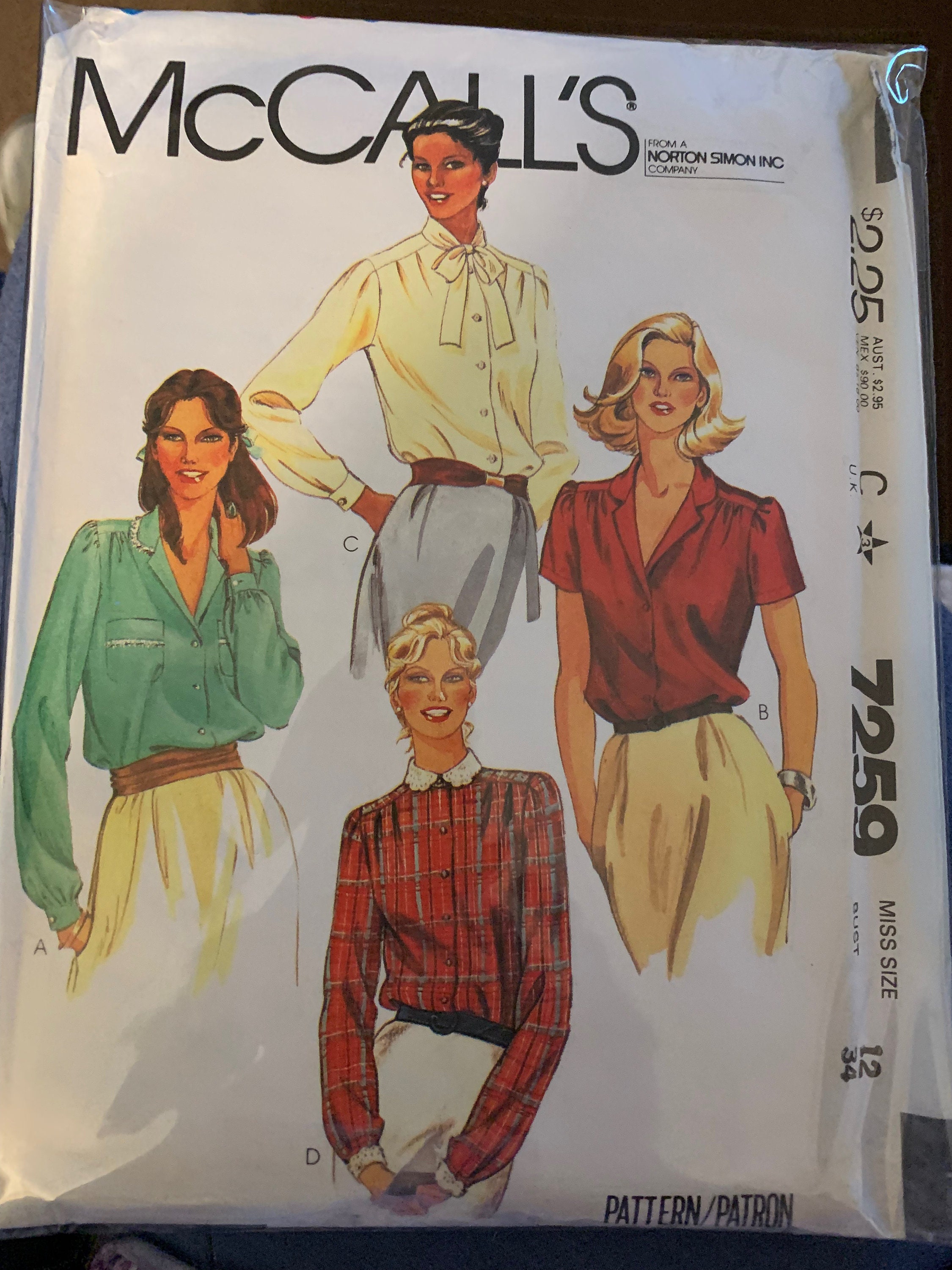 Mccall's 7259 Sewing Pattern - Etsy