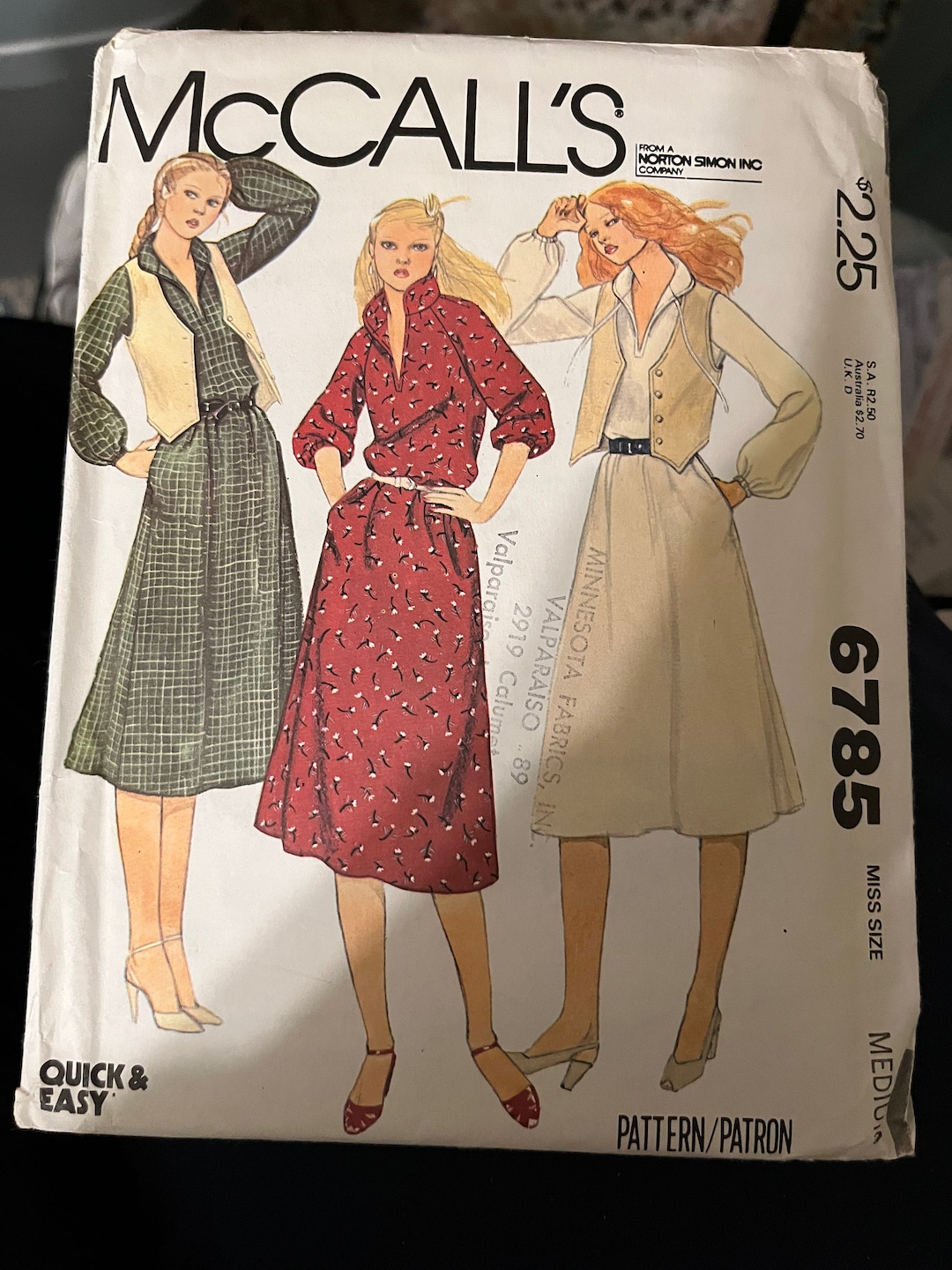 Mccall's 6785 Sewing Pattern - Etsy