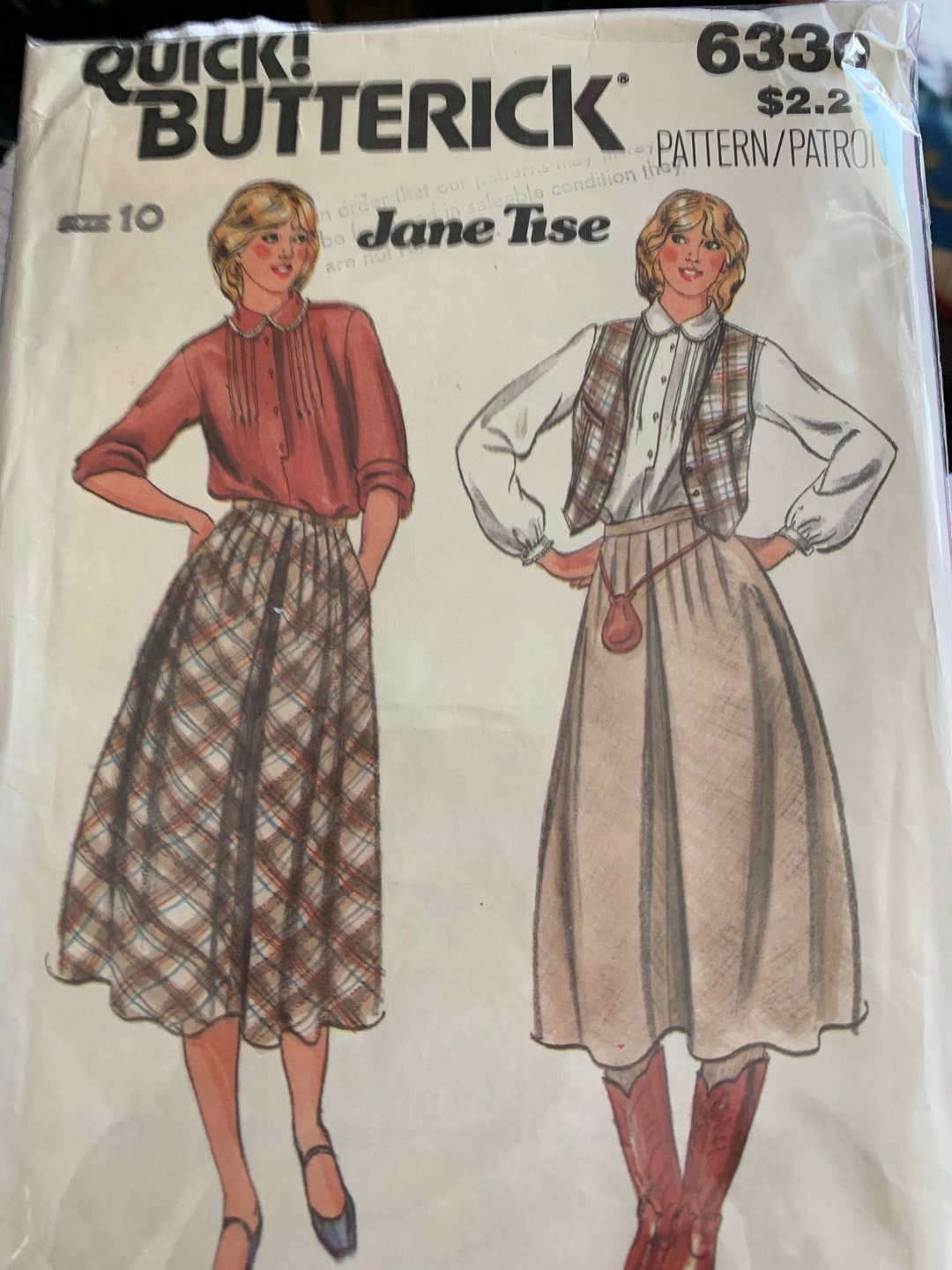 Butterick Jane Tise 6330 Sewing Pattern - Etsy