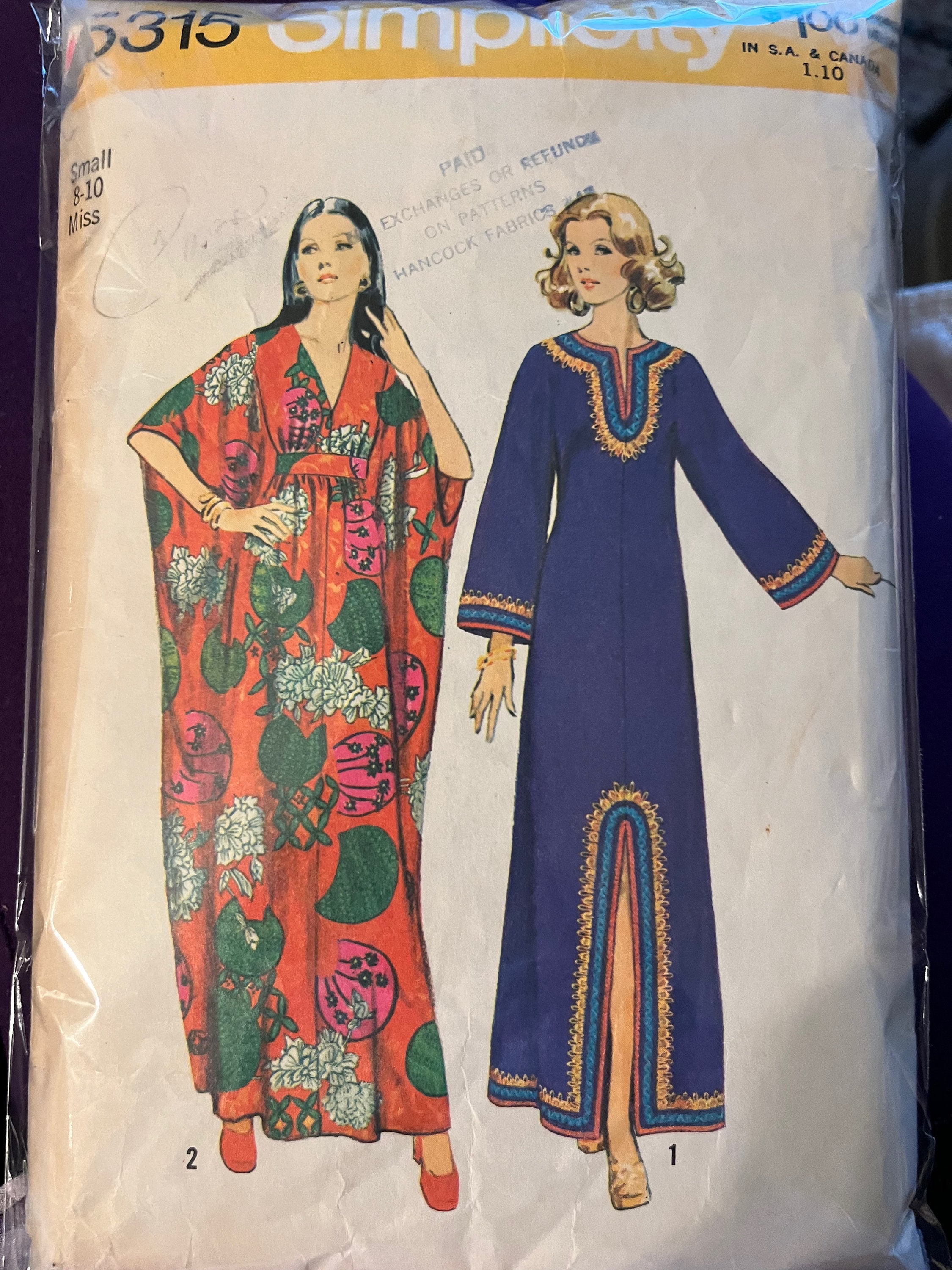 Simplicity Caftan 5315 Sewing Pattern - Etsy