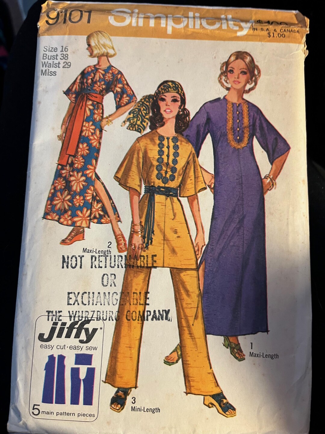 Simplicity Caftan 9101 Sewing Pattern - Etsy