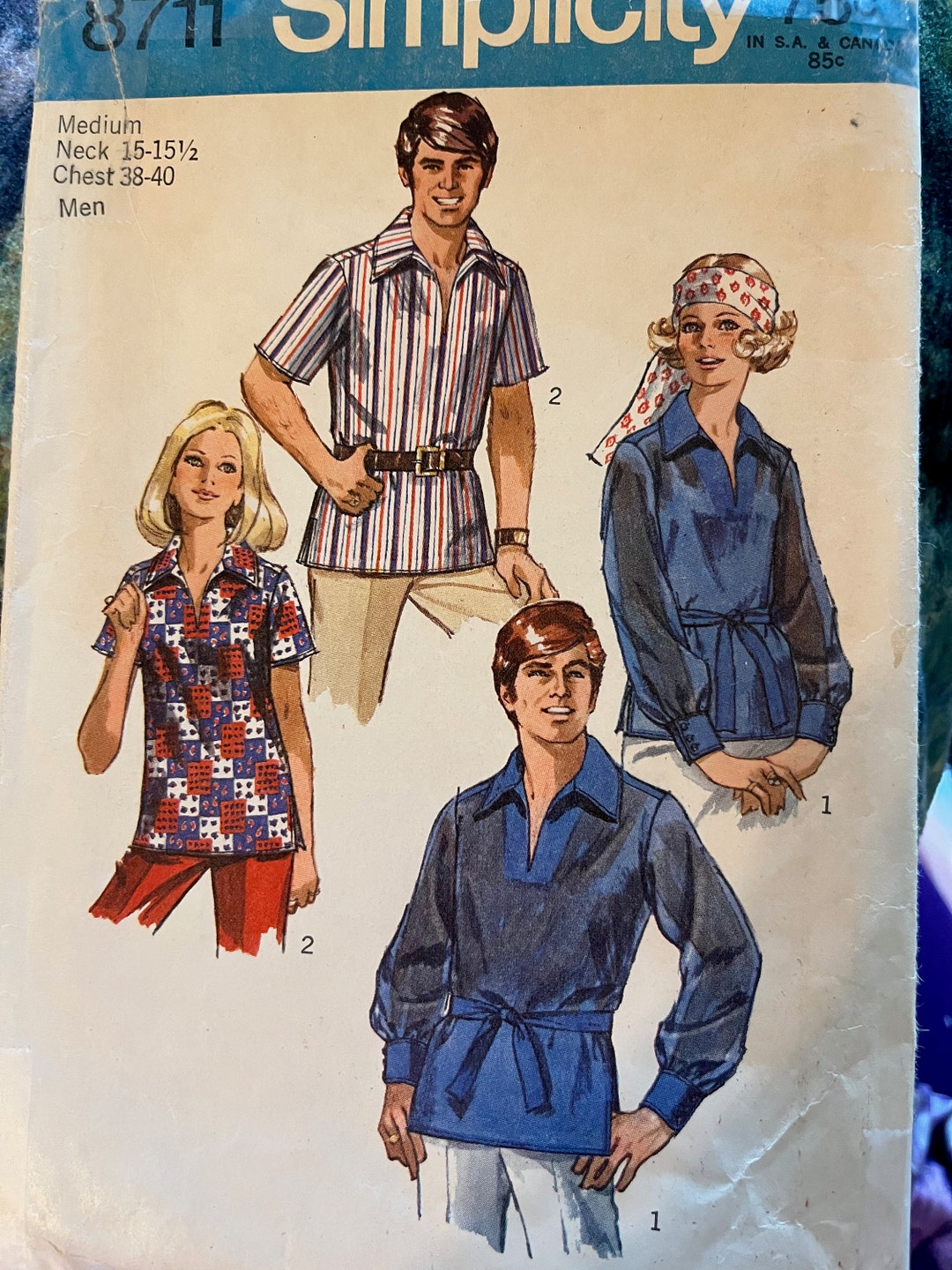 Simplicity Men 8711 Sewing Pattern - Etsy