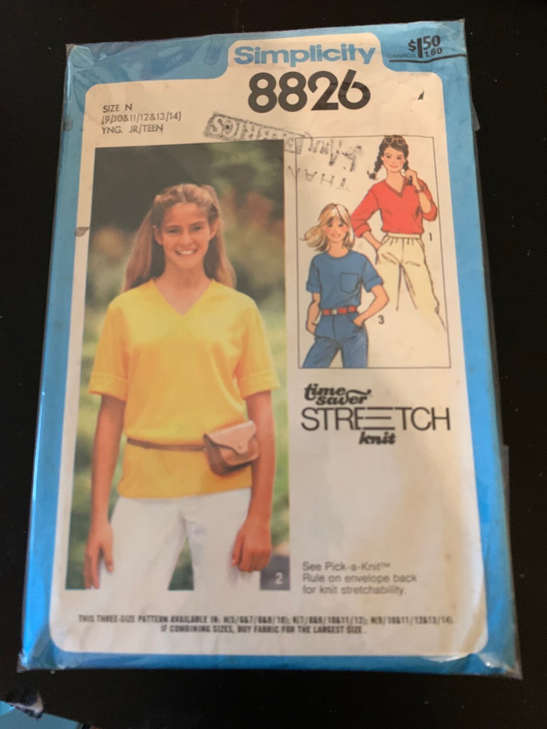 Simplicity Yng. Jr/teen 8826 Sewing Pattern - Etsy