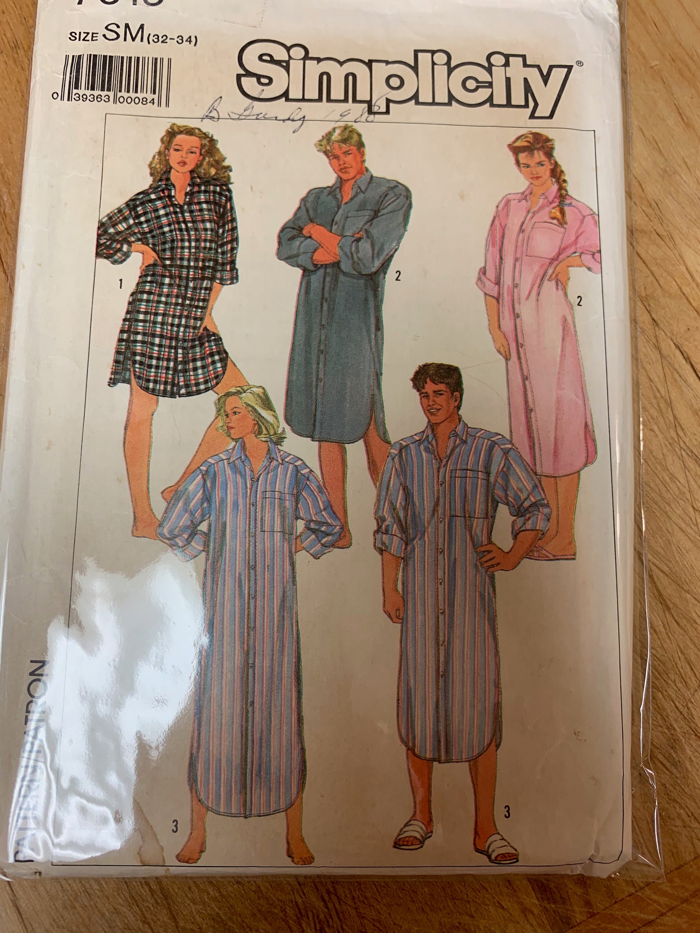 Simplicity Unisex 7818 Sewing Pattern - Etsy