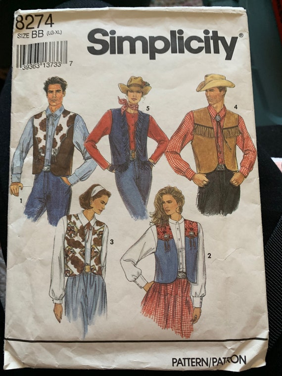 Simplicity Unisex 8274 Sewing Pattern | Etsy