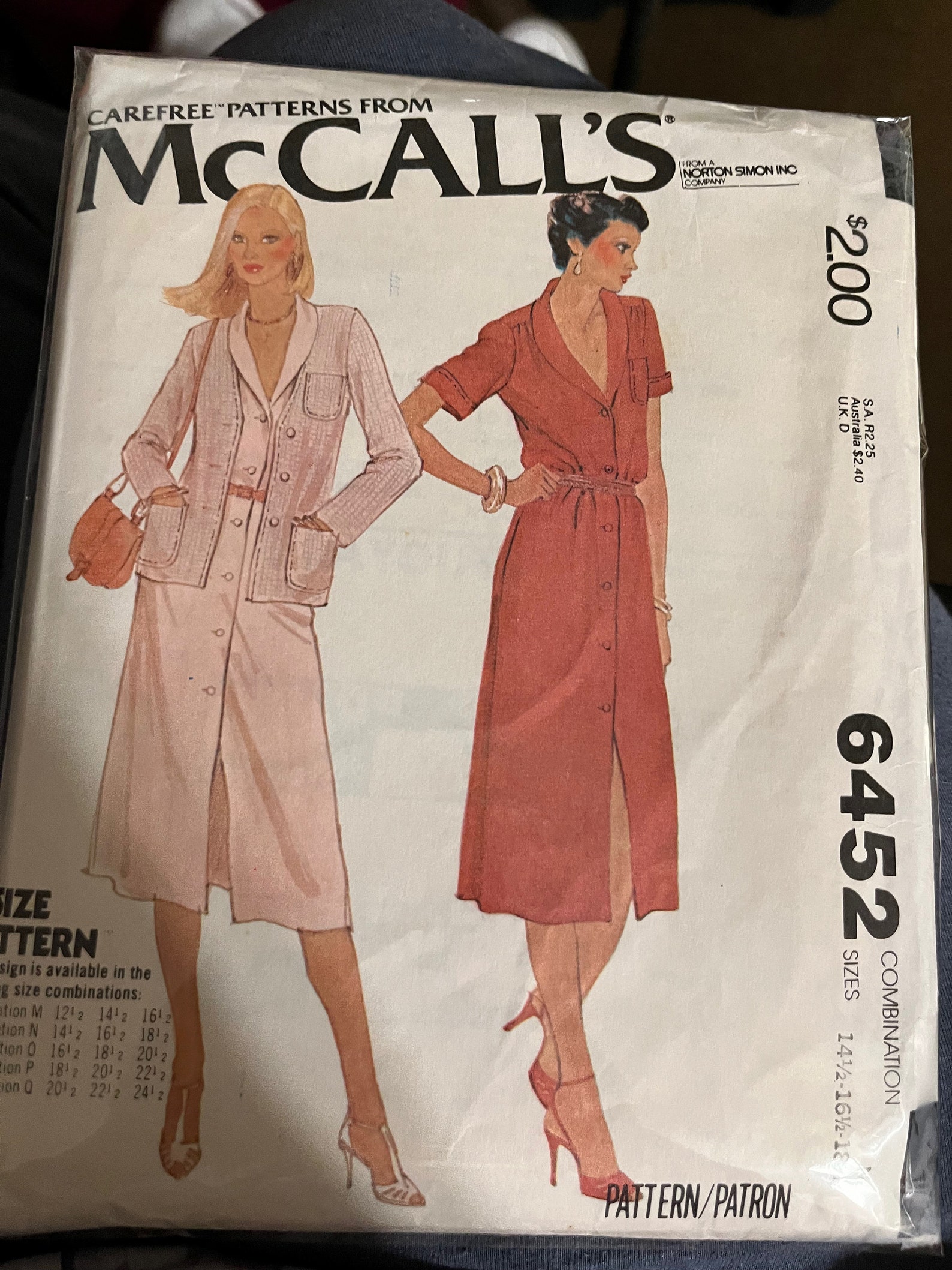 Mccall's 6452 Sewing Pattern - Etsy