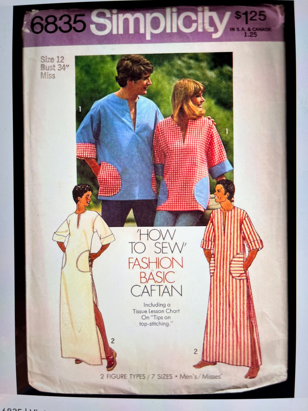 Simplicity Caftan 6835 Sewing Pattern - Etsy