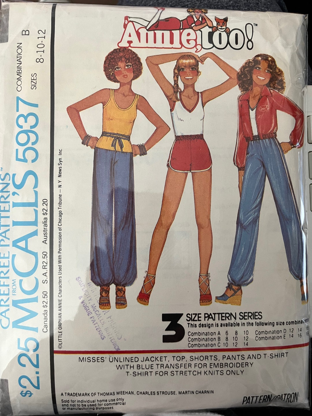 Mccall's Annie Too 5937 Sewing Pattern - Etsy