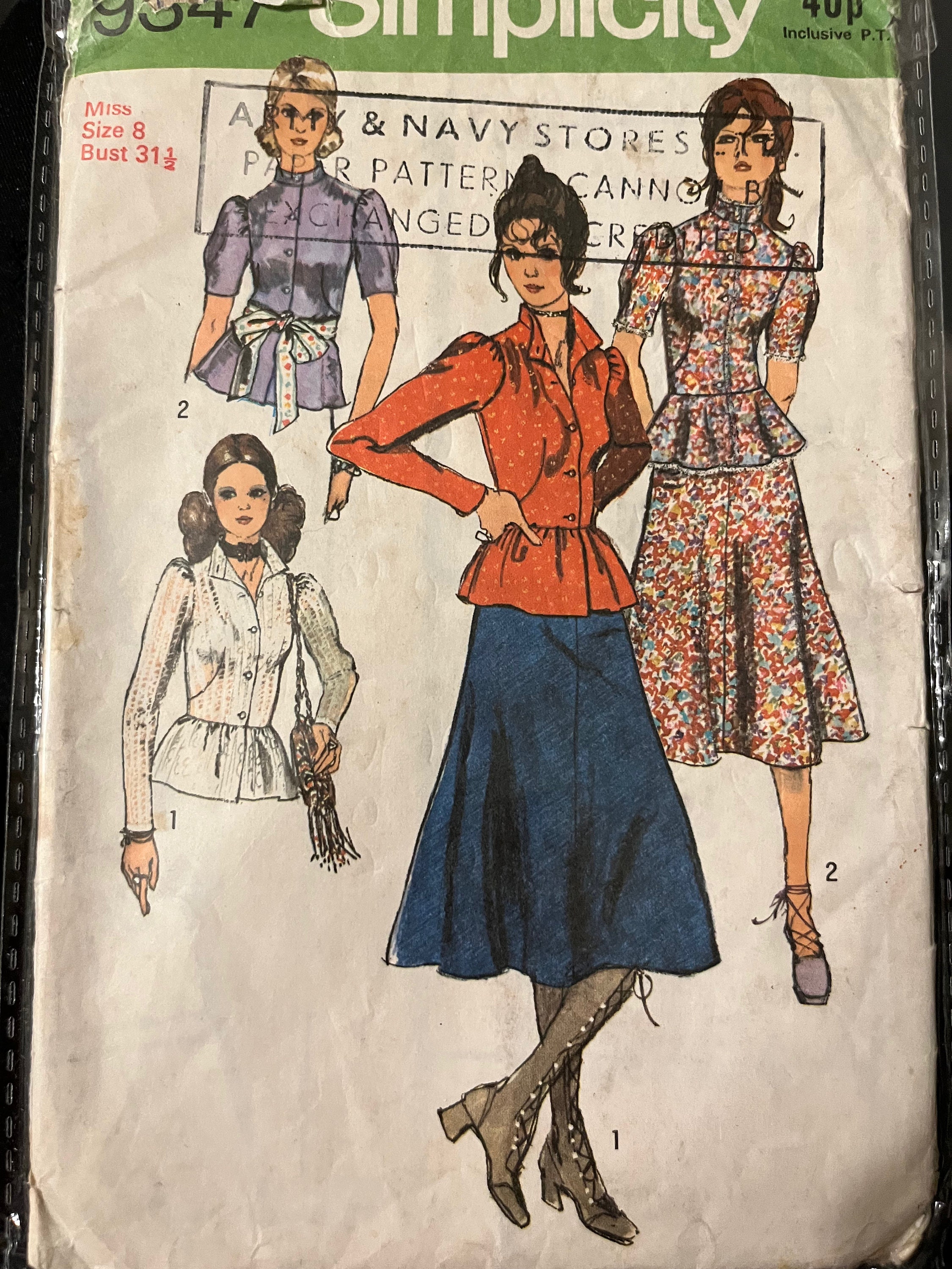 Simplicity Cottagecore/prairie/boho Sewing Patterns Size 8 - Etsy