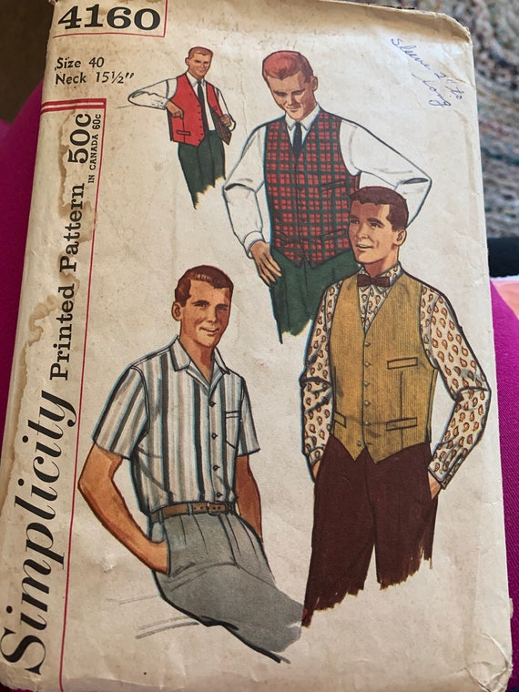 Simplicity Men 4260 Sewing Pattern - Etsy
