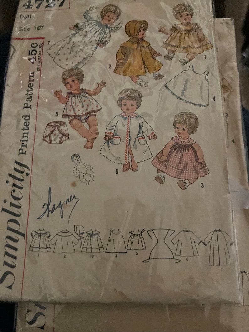 Simplicity Craft Baby Doll Clothes 4727 Sewing Pattern - Etsy