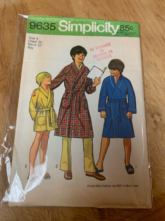Simplicity Boy 9635 Sewing Pattern | Etsy