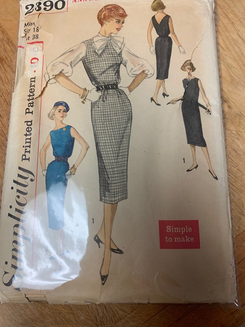 Simplicity 1960's Sheath Dress Sewing Patterns - Etsy