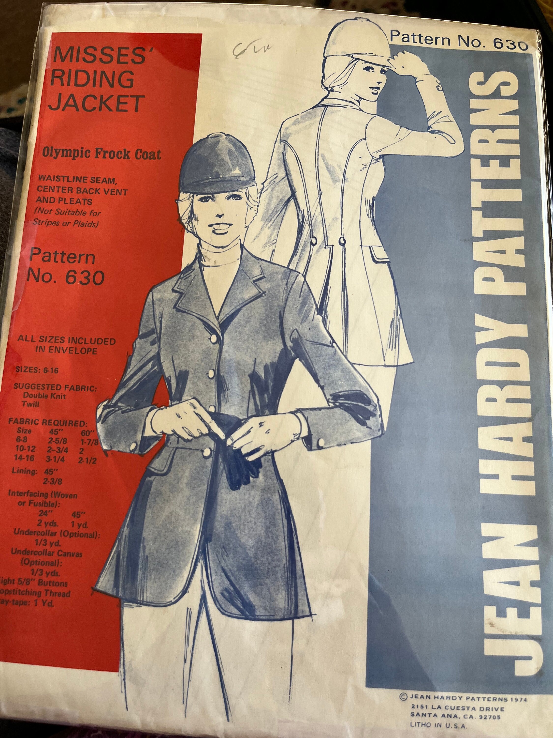 Various Riding/hunt Coat Sewing Patterns - Etsy