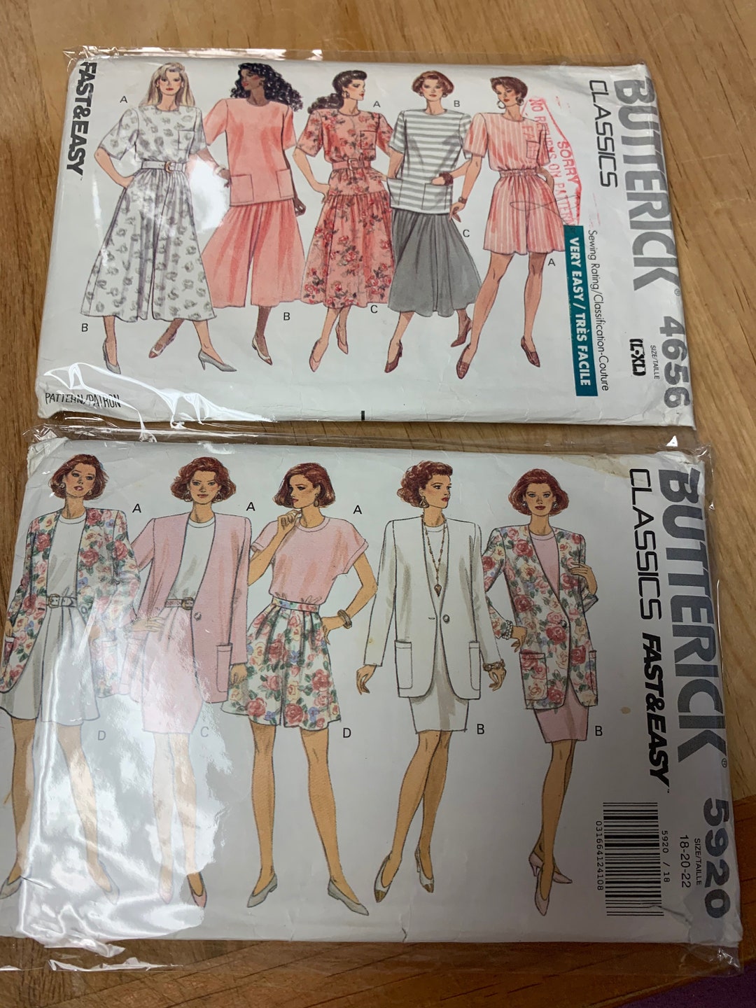 Butterick 1990's Classic Wardrobe Sewing Patterns - Etsy