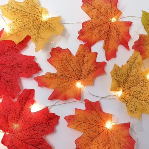 Autumn Decor Fairy Lights Autumn Leaves Wedding Decorations - Etsy UK