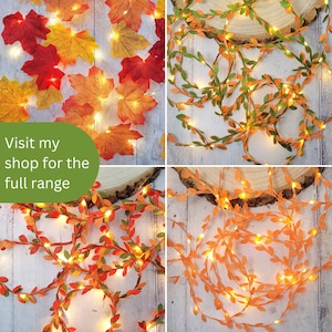 Brown Leaf Fairy Lights - Rustic Wedding Decor - Woodland Table ...