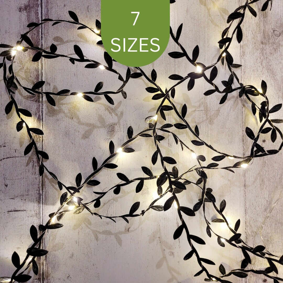 Black Leaf Fairy Lights Gothic Wedding Table Decor Garland Dark ...