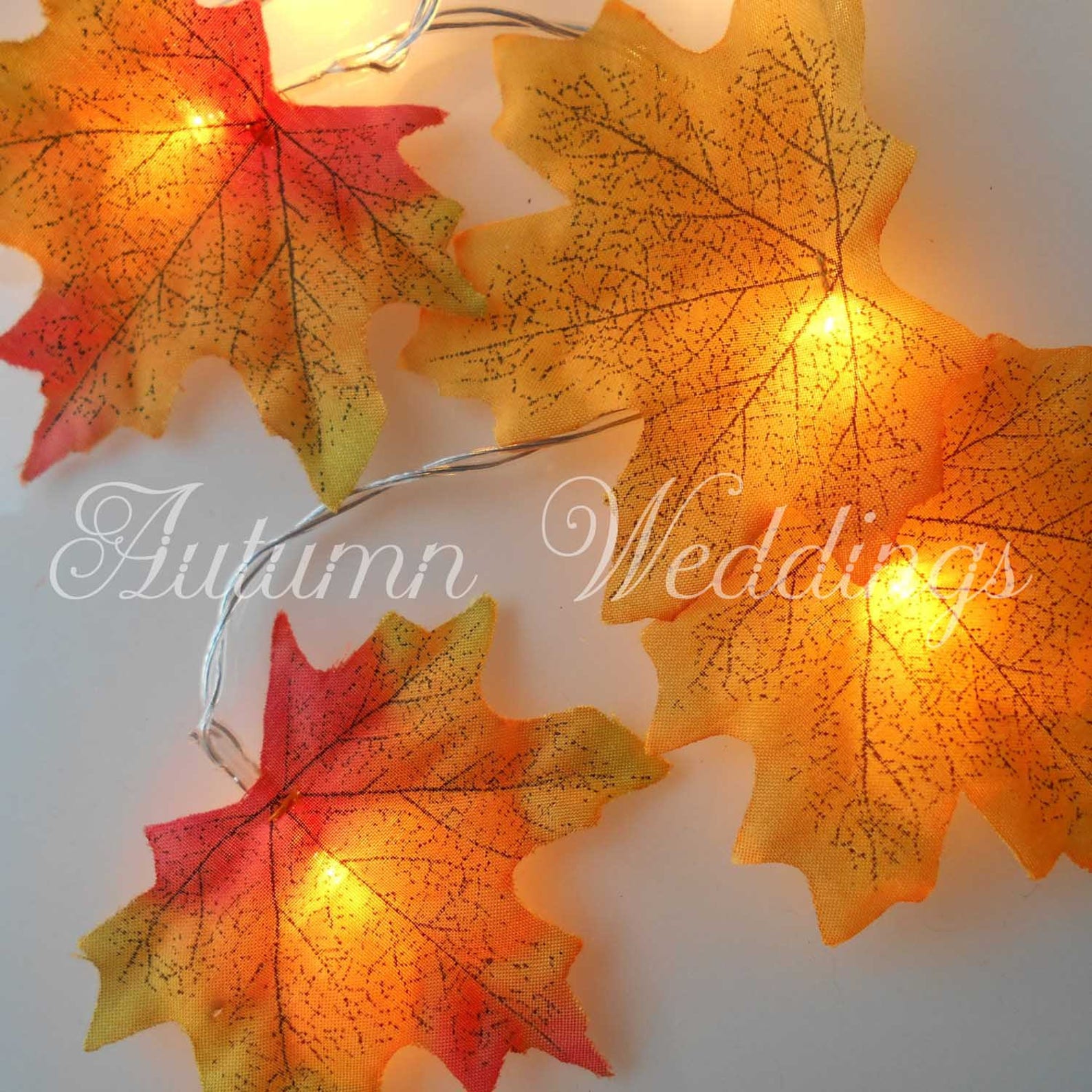 Autumn Decor Fairy Lights 1-5m Autumn Leaves Wedding | Etsy UK