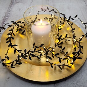 Black Leaf Fairy Lights Gothic Wedding Table Decor Garland Dark ...