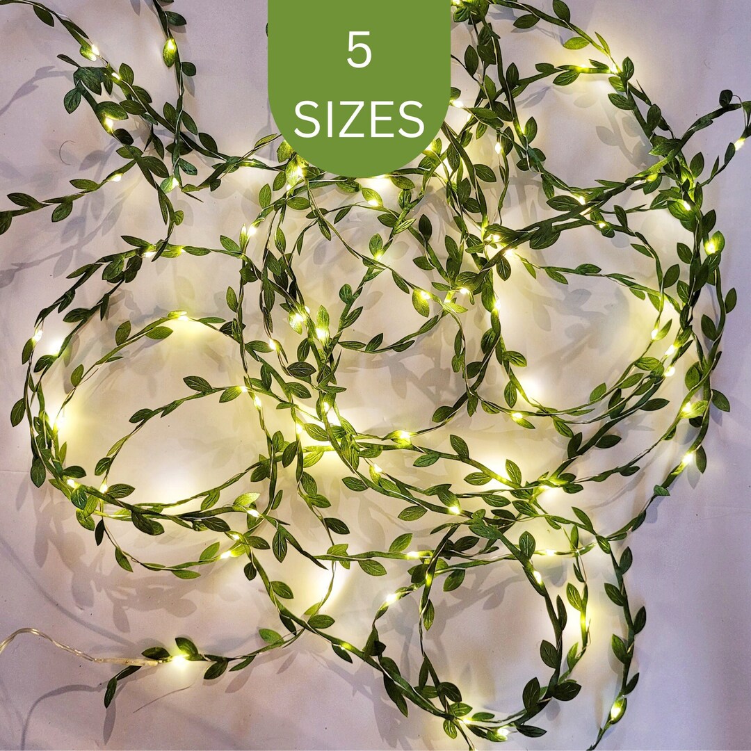 Extra Long Green Leaf Fairy Lights Boho Bedroom Decor Rustic Wedding ...