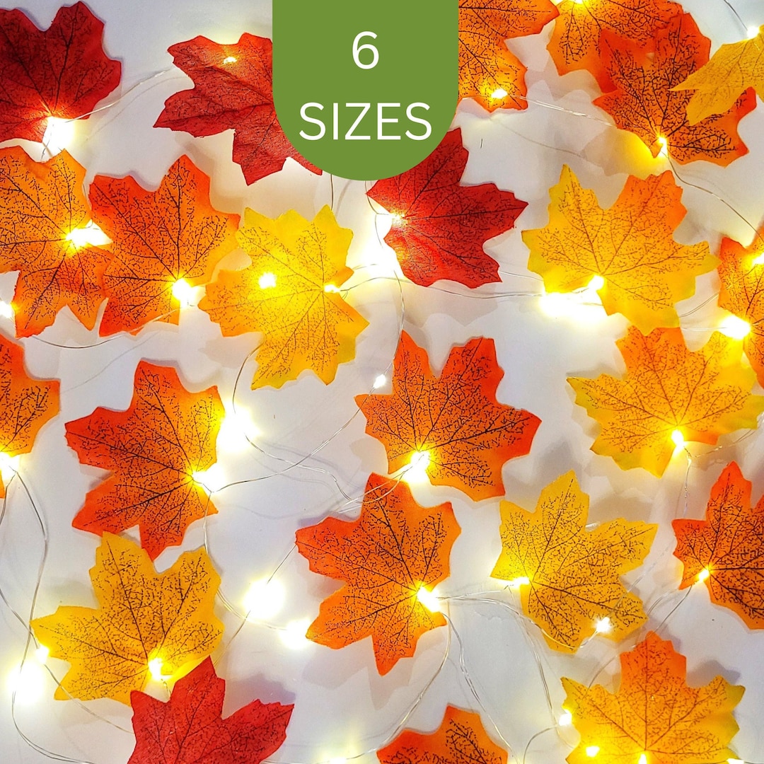 Autumn Leaf Fairy Lights Rustic Autumn Decor Fall Leaves Wedding Table ...