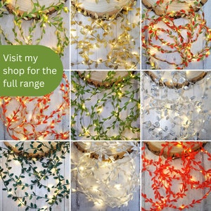 Silver Holly Fairy Lights - Christmas Table Centerpiece - Festive Home ...