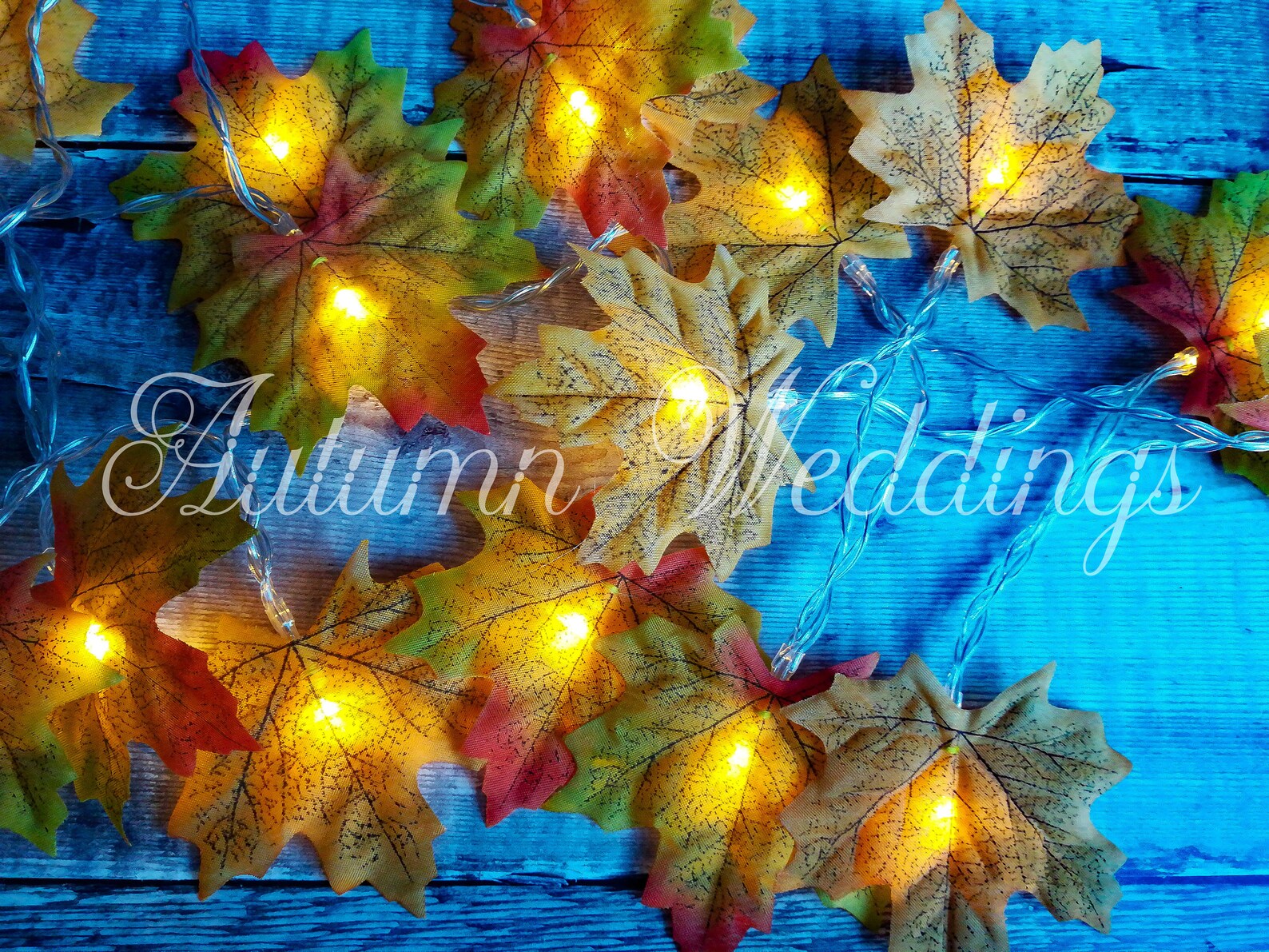 Autumn Decor Fairy Lights 1-5m Autumn Leaves Wedding | Etsy UK
