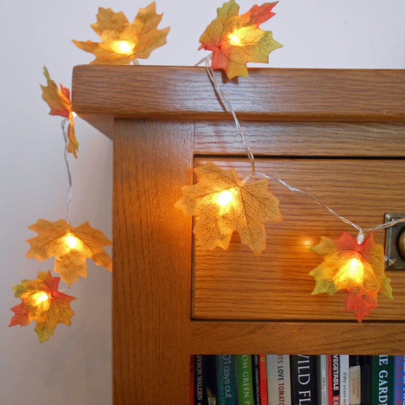 Autumn Decor Fairy Lights 1-5m Autumn Leaves Wedding | Etsy UK