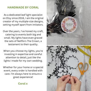 Black Leaf Fairy Lights - Gothic Wedding Table Decor Garland - Dark ...