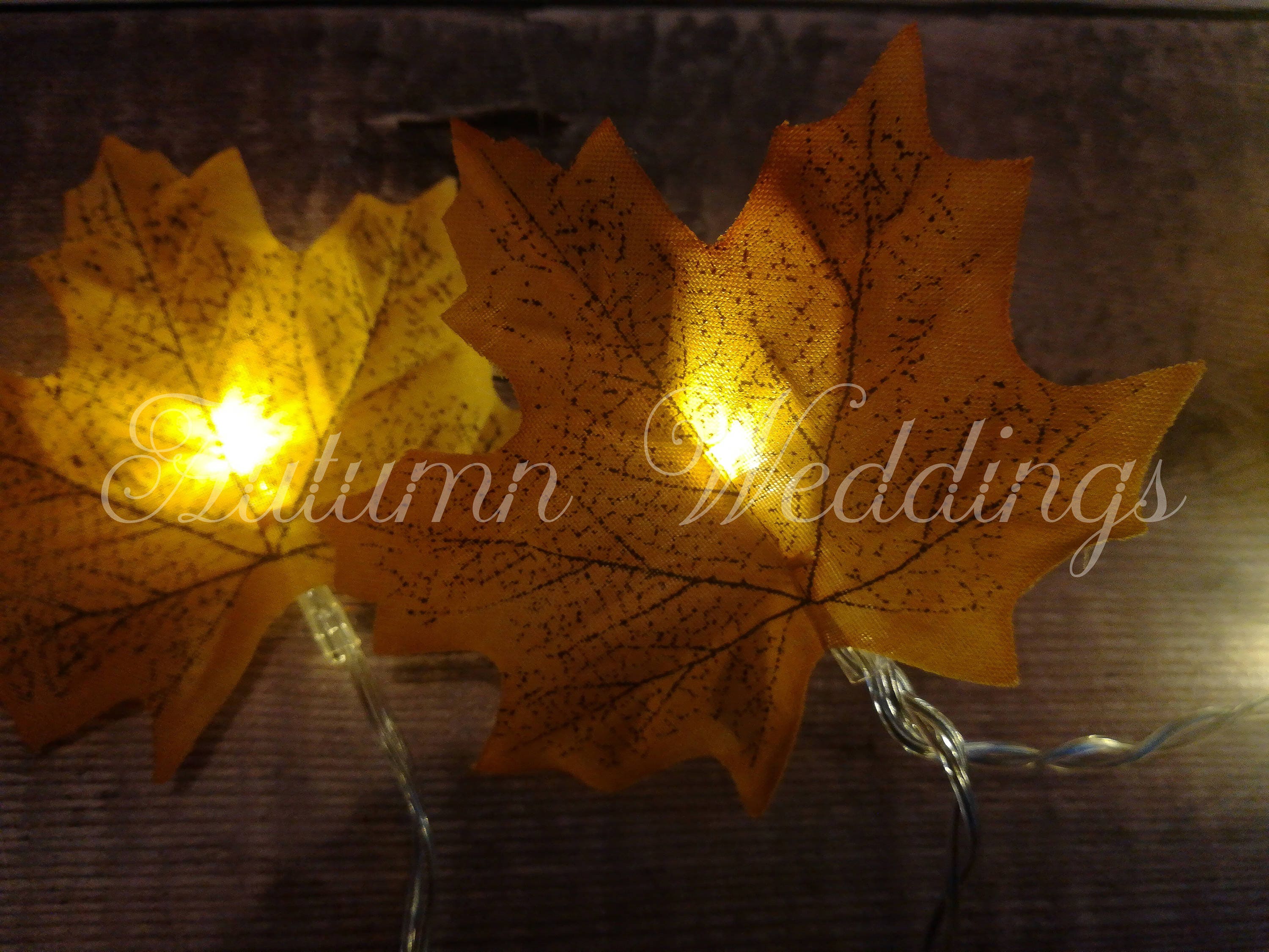 Autumn Decor Fairy Lights 1-5m Autumn Leaves Wedding | Etsy