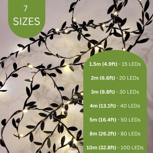 Black Leaf Fairy Lights Gothic Wedding Table Decor Garland Dark ...