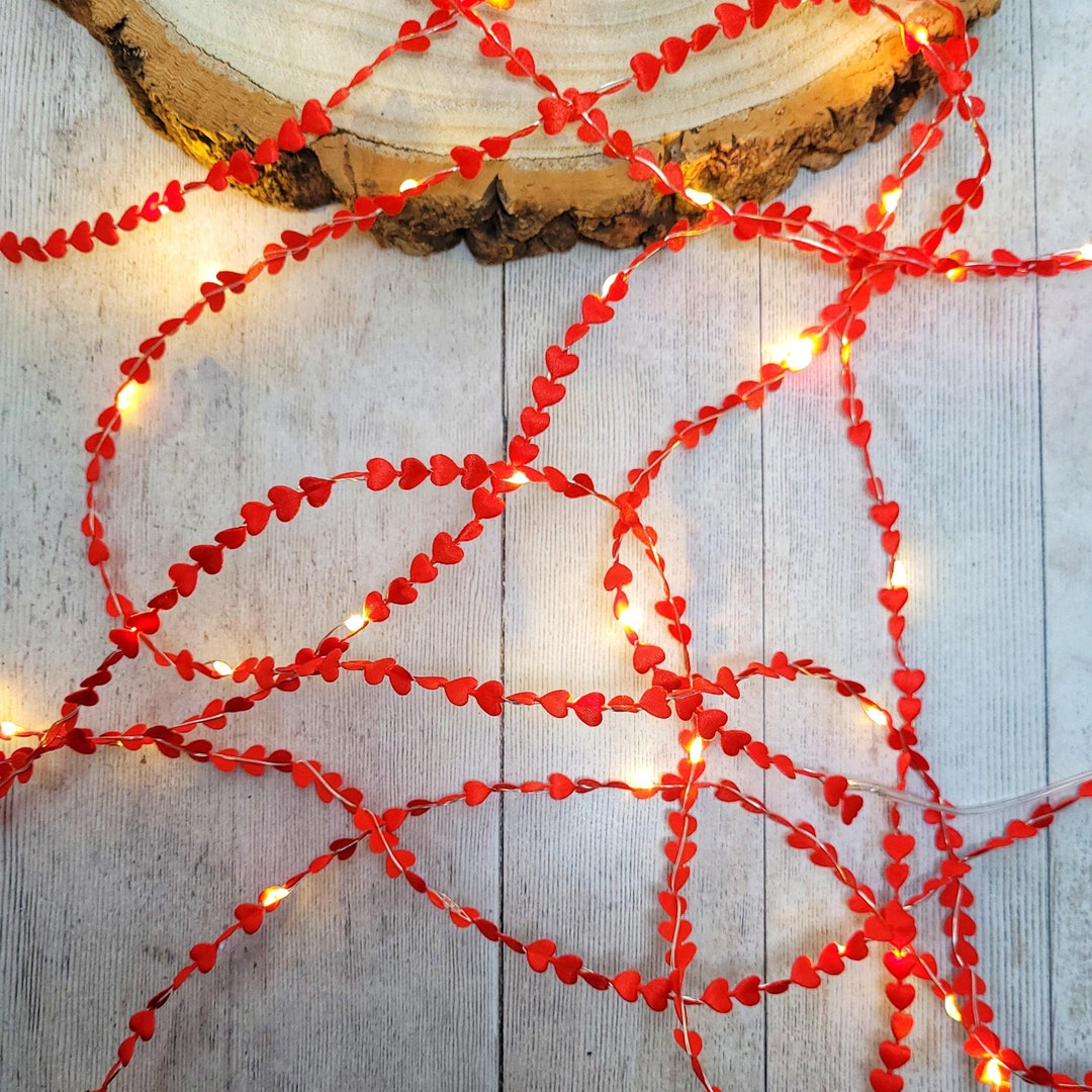 Red Heart Fairy Lights - Valentines Day Decor - Romantic Wedding Table ...
