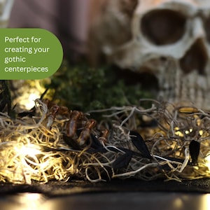 Black Leaf Fairy Lights - Gothic Wedding Table Decor Garland - Dark ...