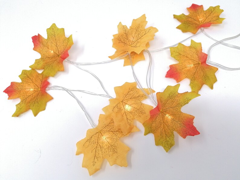 Autumn Decor Fairy Lights 1-5m Autumn Leaves Wedding | Etsy UK